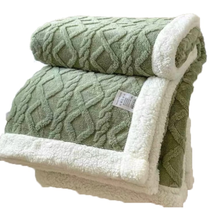 Patura Cocolino Groasa Dubla, Super Soft, Tip Tricotaj, cu Blanita ... Patura Cocolino Groasa Dubla, Super Soft, Tip Tricotaj, cu Blanita ...