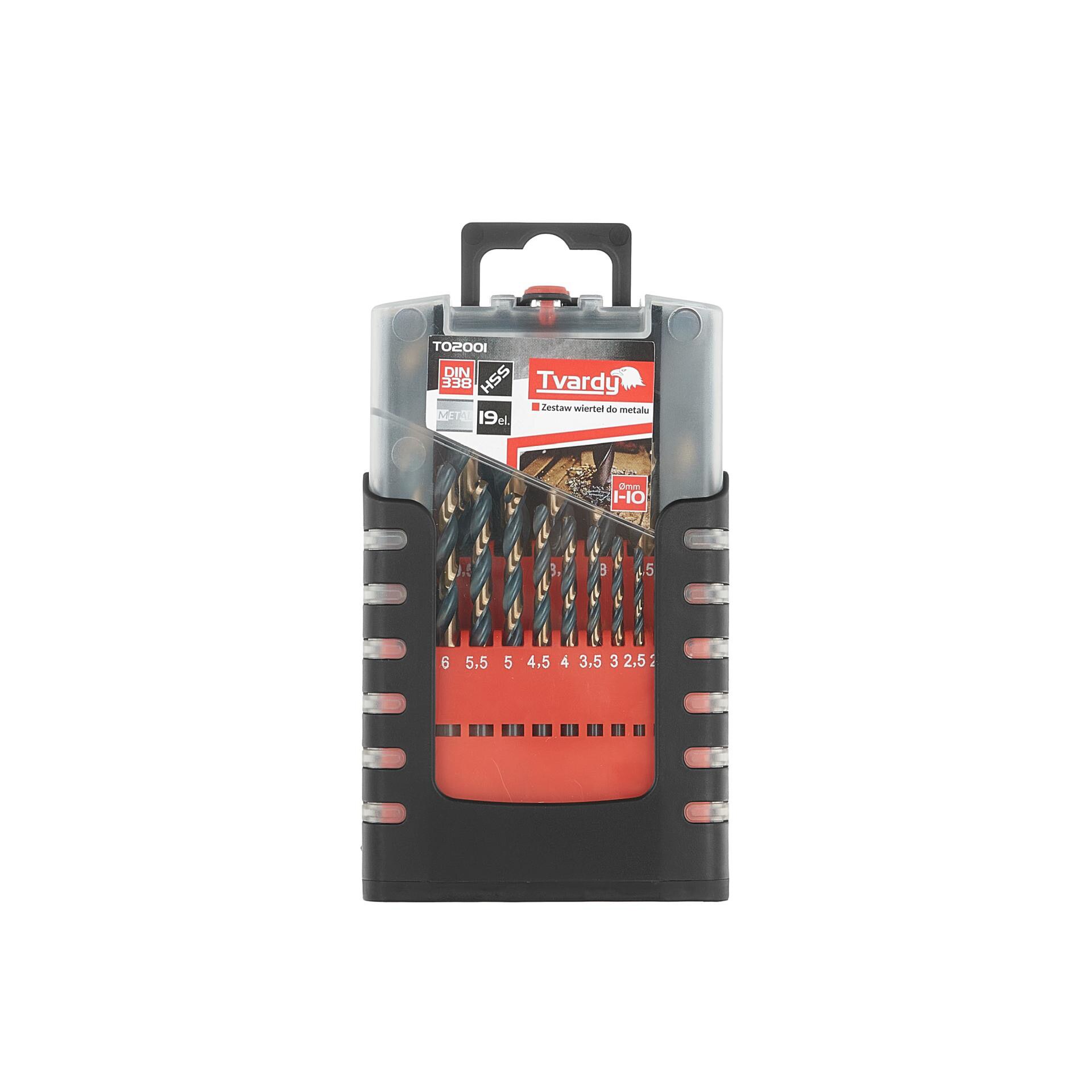 Set burghie pentru metal HSS, 1 - 10 mm, 19 elemente, Tvardy T02001 ...