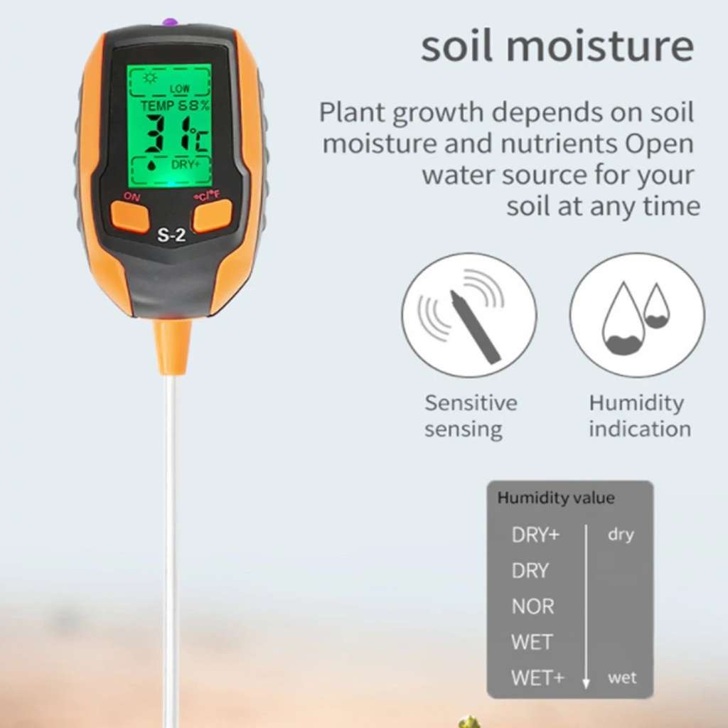 Aparat de testat solul 5 in 1 C-Tech S-2, umiditate sol si aer, PH ...