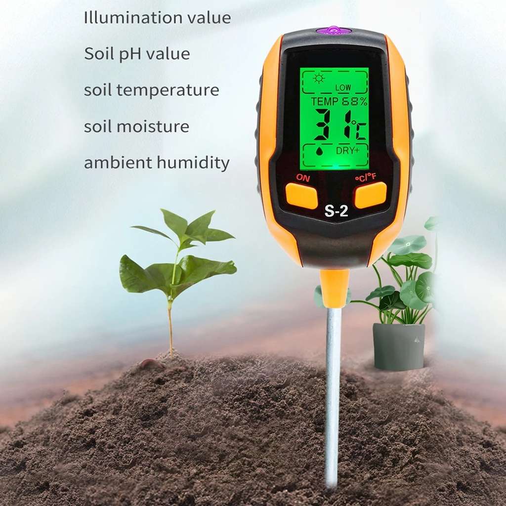 Aparat de testat solul 5 in 1 C-Tech S-2, umiditate sol si aer, PH ...