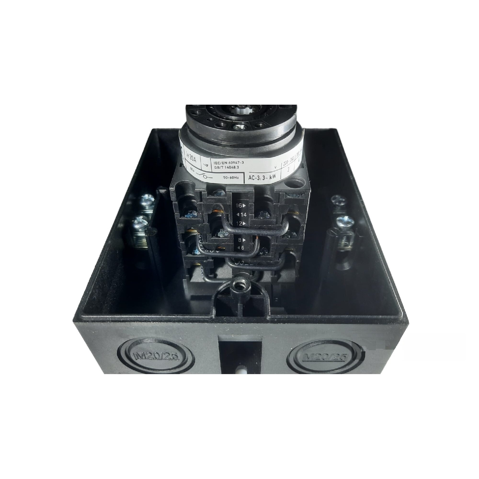 Comutator industrial aplicat casetat 20A 4kw 1-0-2 4 poli 400V AC IP65 ...