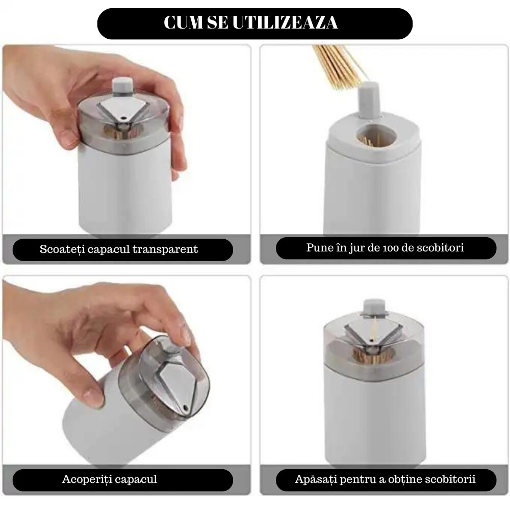 Dispenser Scobitori cu Buton de la Salestore.ro®, Suport Rotativ din ...