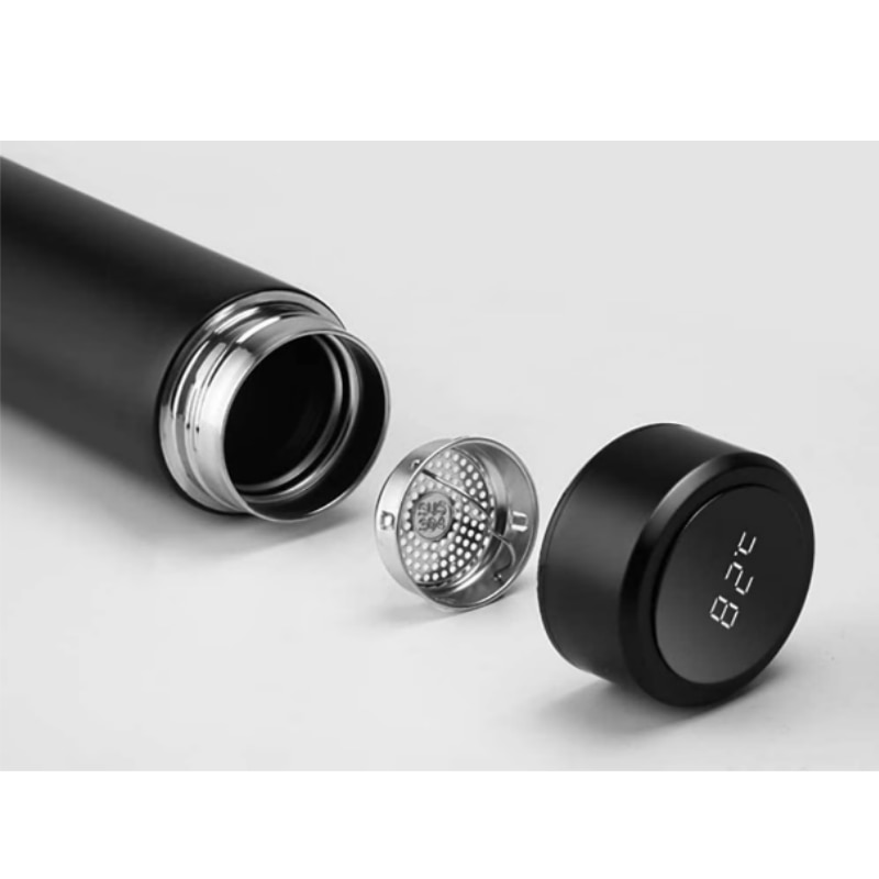 Termos LED cu perete unic. sita infuzor, negru, 500ml - eMAG.ro