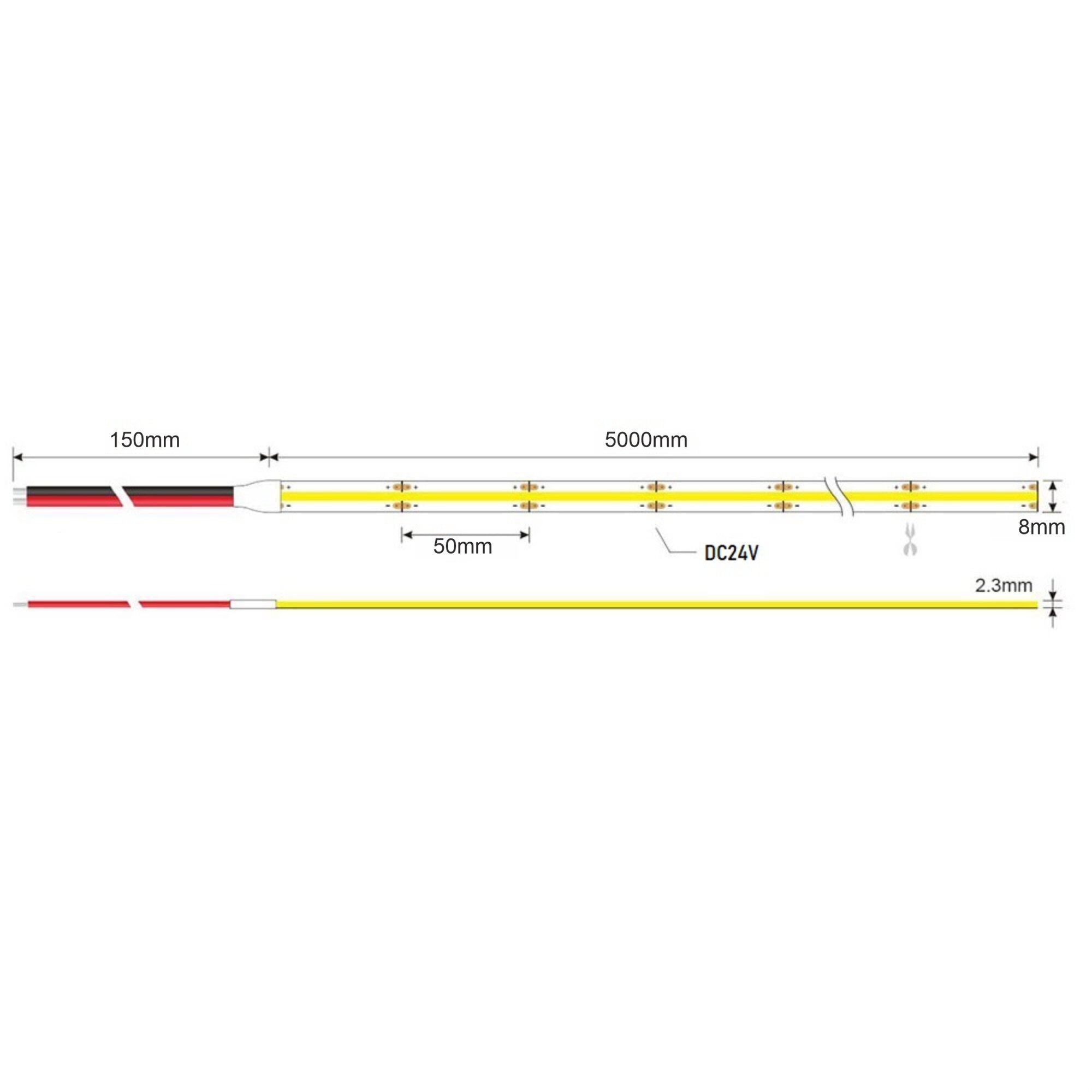 Set 3x Banda Led Cob 24vdc 10w Ml 50 000 Ore 4000k Lumina Naturala