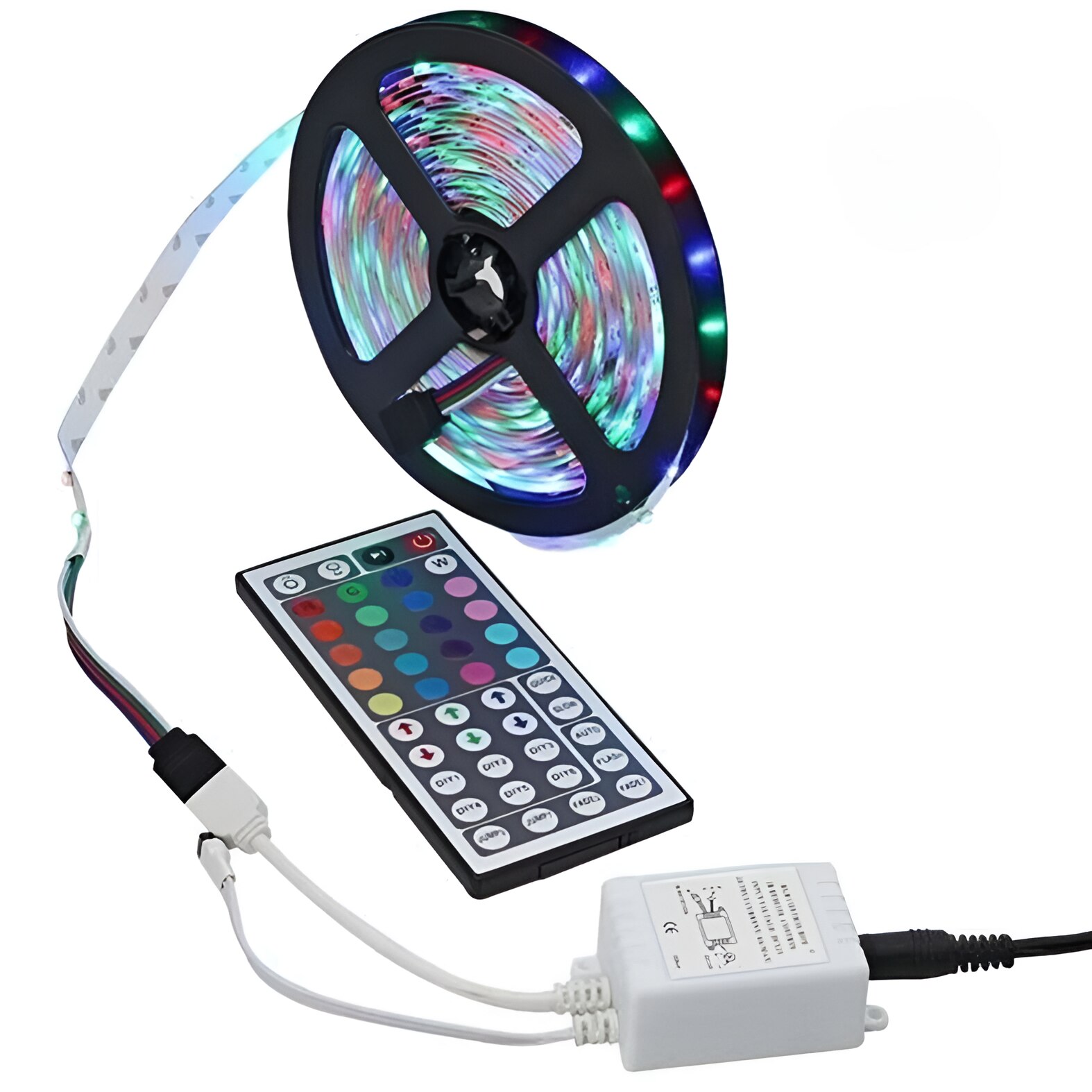 Banda LED RGB NEO™, cu Telecomanda si Transformator, 5m - eMAG.ro