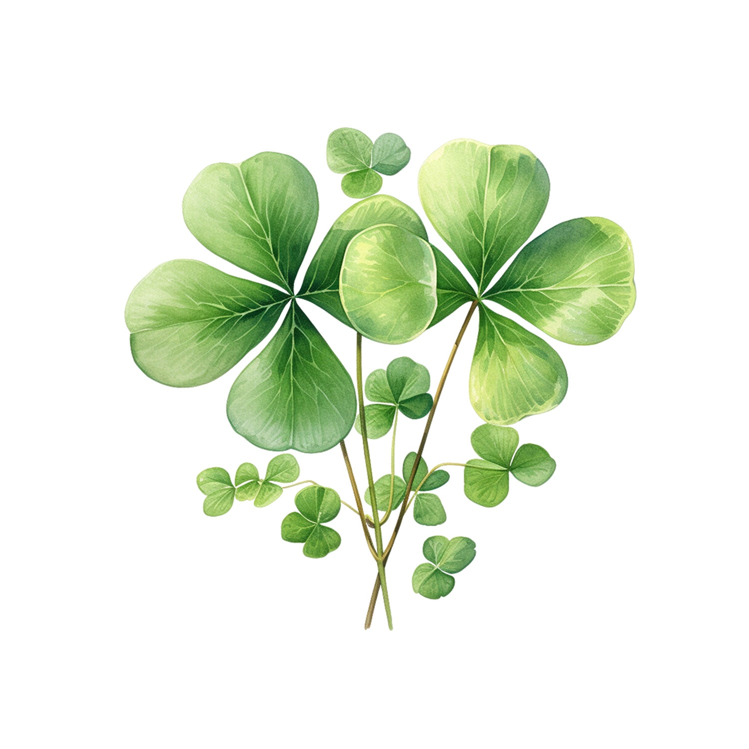 Set 5 bucati, Sticker decorativ, Buchet de trifoi cu patru foi ...