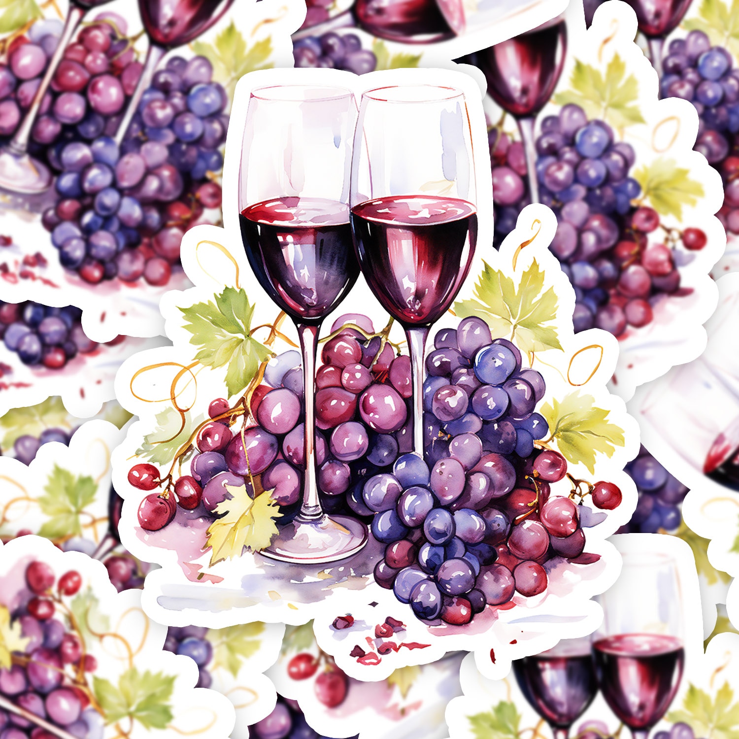 Set 5 bucati, Sticker decorativ, Pahare cu vin pentru miri, Rezistent ...