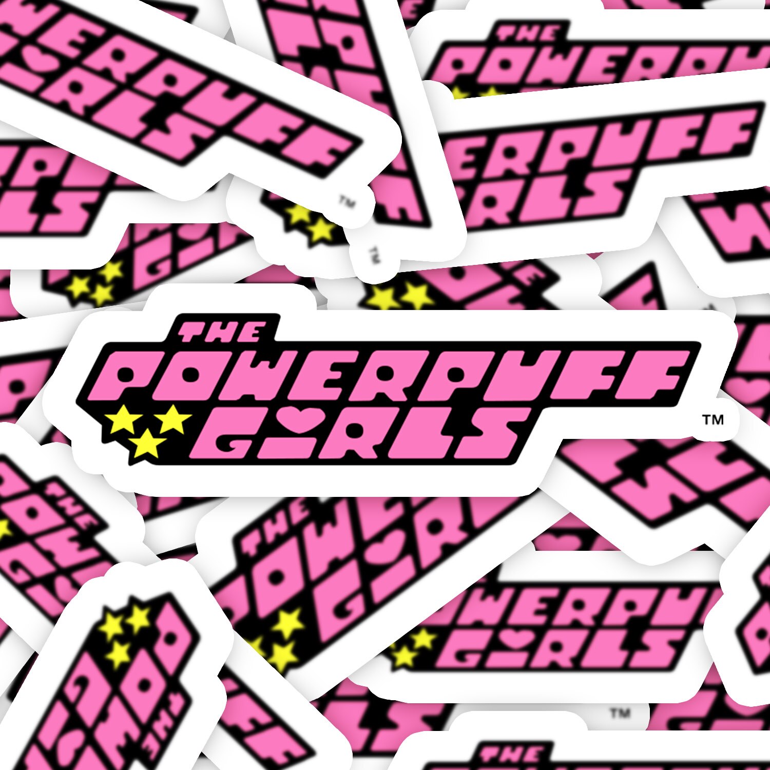 Set 5 bucati, Sticker decorativ, The Powerpuff Girls Logo, Rezistent la ...