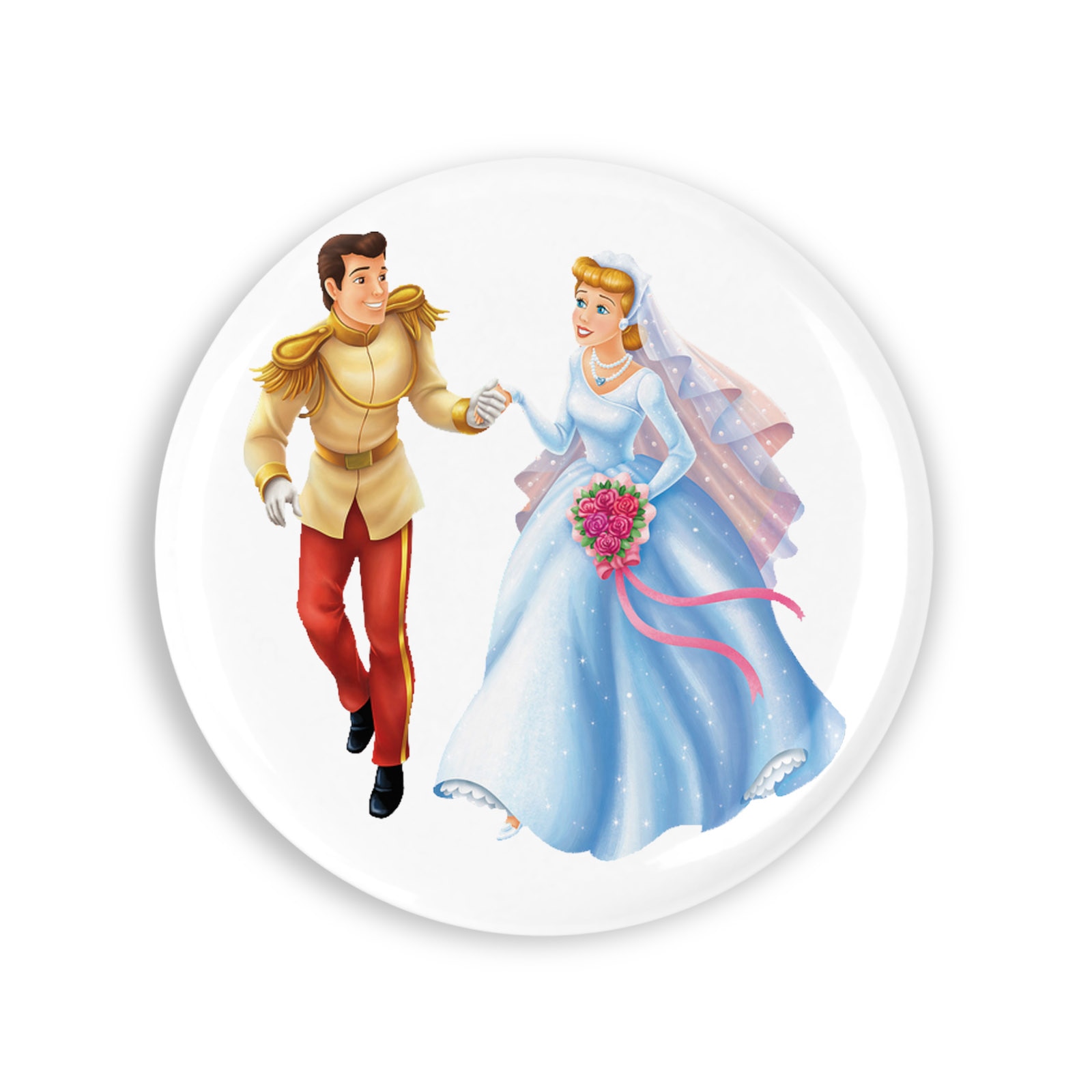 Set 4 insigne, Cenusareasa se casatoreste cu printul, NO9609, Metal, 44 ...