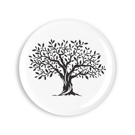 Set 4 insigne, Copac Nuc cu radacini, NO9712, Metal, 44 mm, Multicolor ...