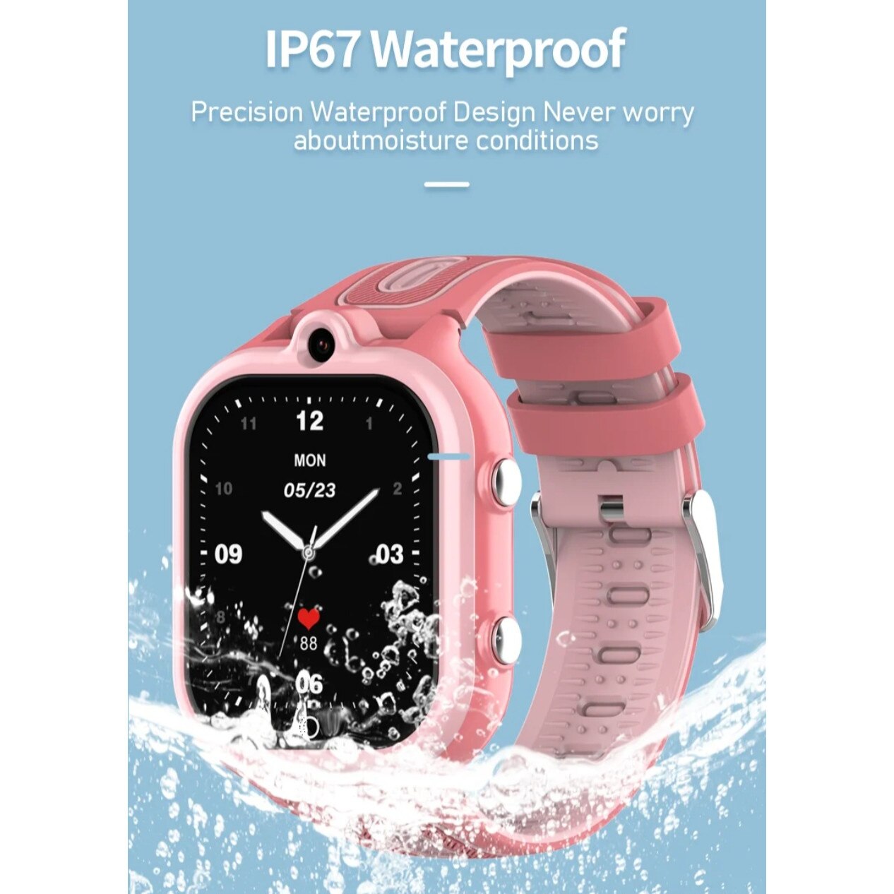 Ceas smartwatch copii, Valdus DF91, Nano SIM 4G, functie telefon, apel ...