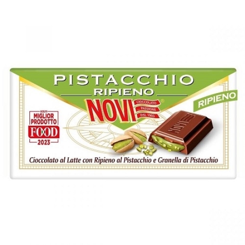 Ciocolata umpluta cu crema de fistic si fistic granulat Novi Pistacchio ...