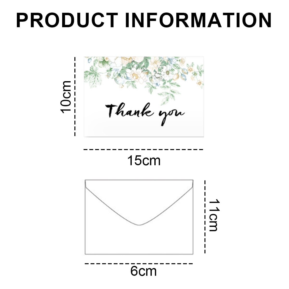 Set 60 felicitari de multumire, longziming, Hartie, Alb/Verde - eMAG.ro