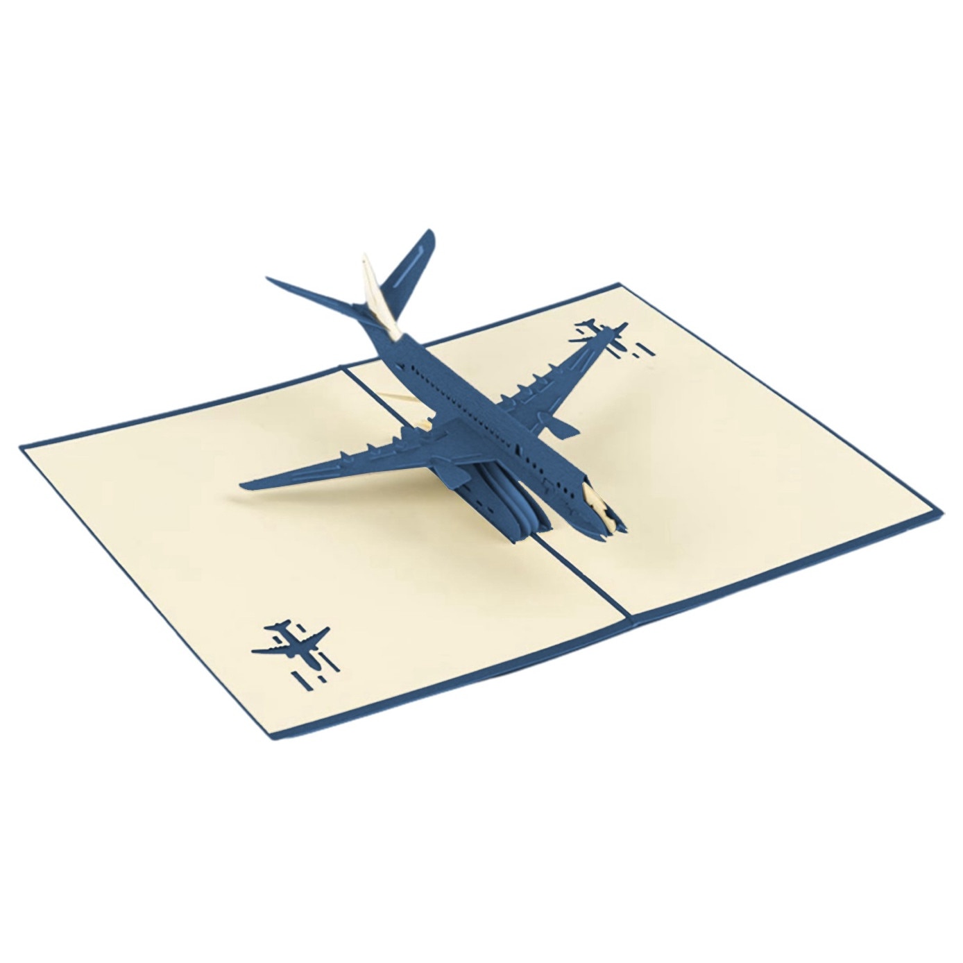 Felicitare 3D, longziming, Model avion, 16 x 13 cm, Bej/Albastru - eMAG.ro
