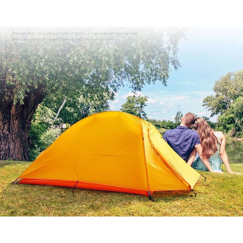 Cort de camping, 1 persoana, impermeabil, usor, portabil, portocaliu ...