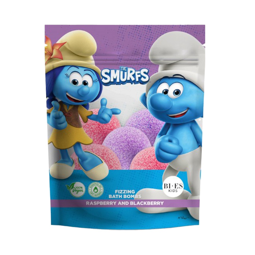 Set 3 x Bomba de Baie Bi-Es Strumfii, Zmeura si Mure, 55 g x 6 - eMAG.ro