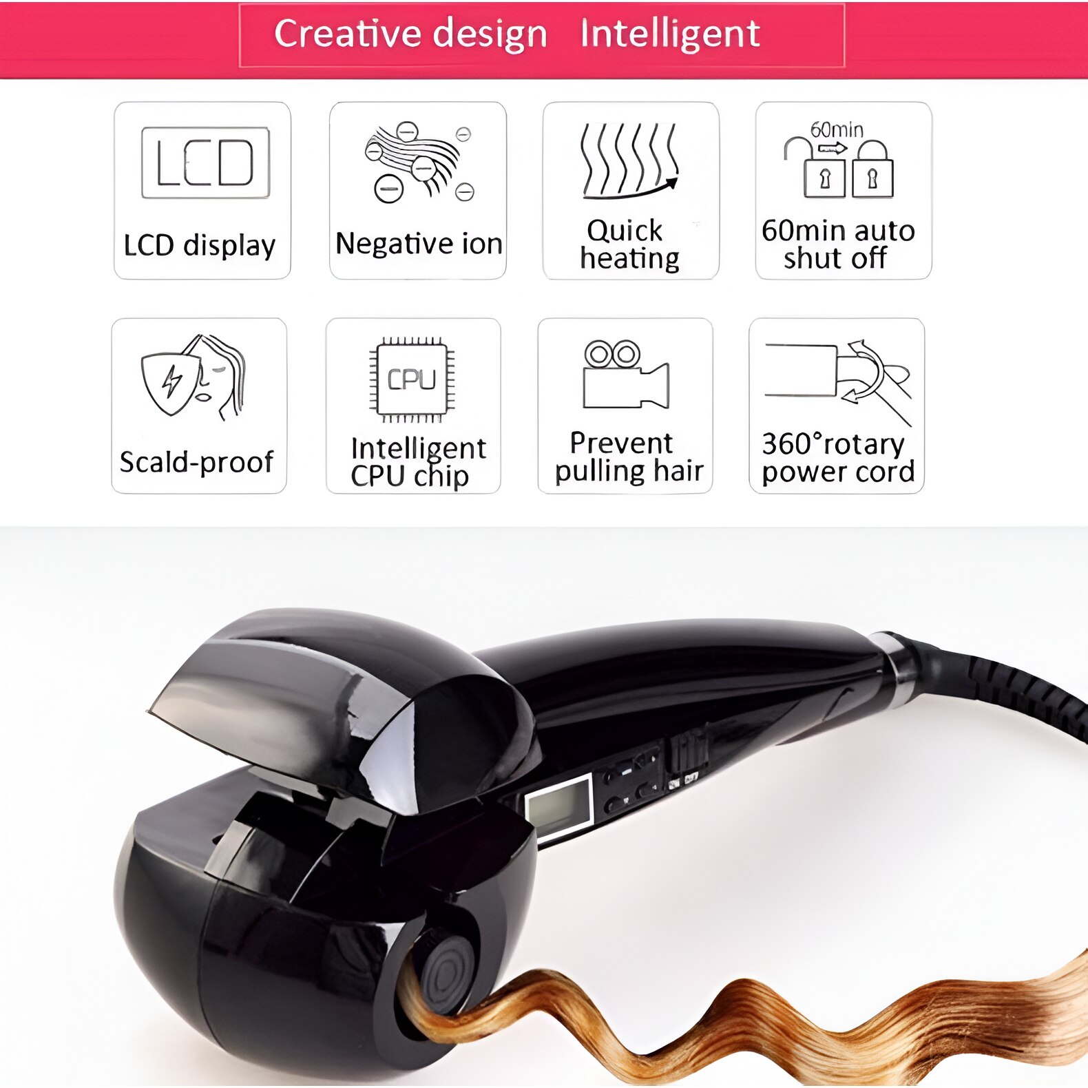 Ondulator de Par Automat NEO™, cu Strat Ceramic, Negru - eMAG.ro