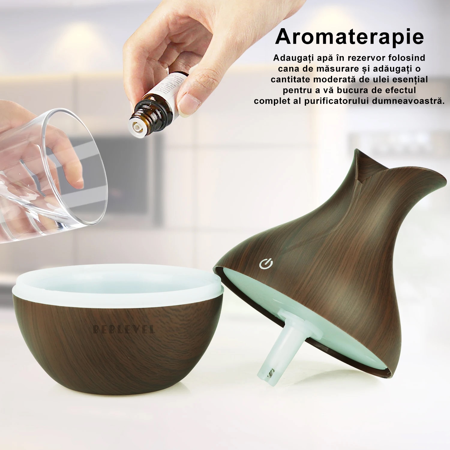 Difuzor Aromaterapie Beblevel, Umidificator Camera si Birou, Led ...