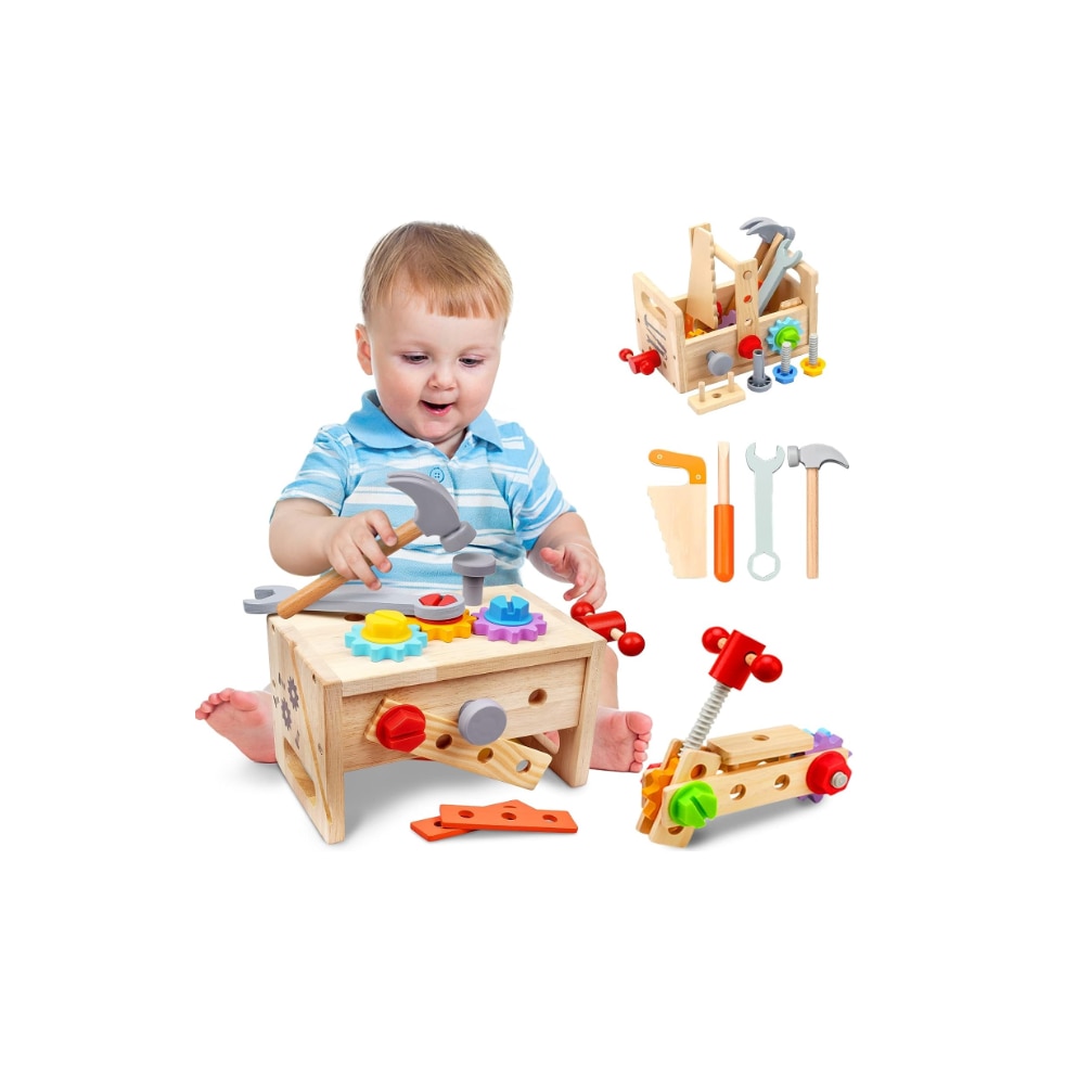 Set unelte din lemn pentru copii Montessori 29 de piese, joc de ...