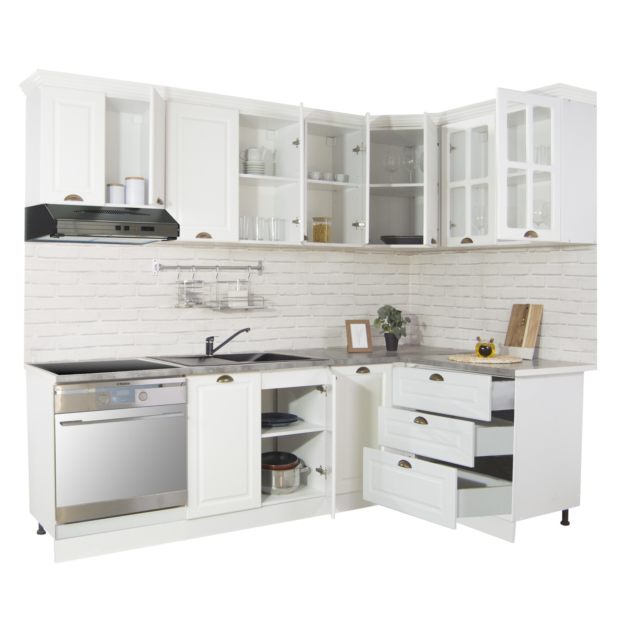 Set bucatarie Colt cu soft-close si fronturi MDF, Badenmob, seria ...