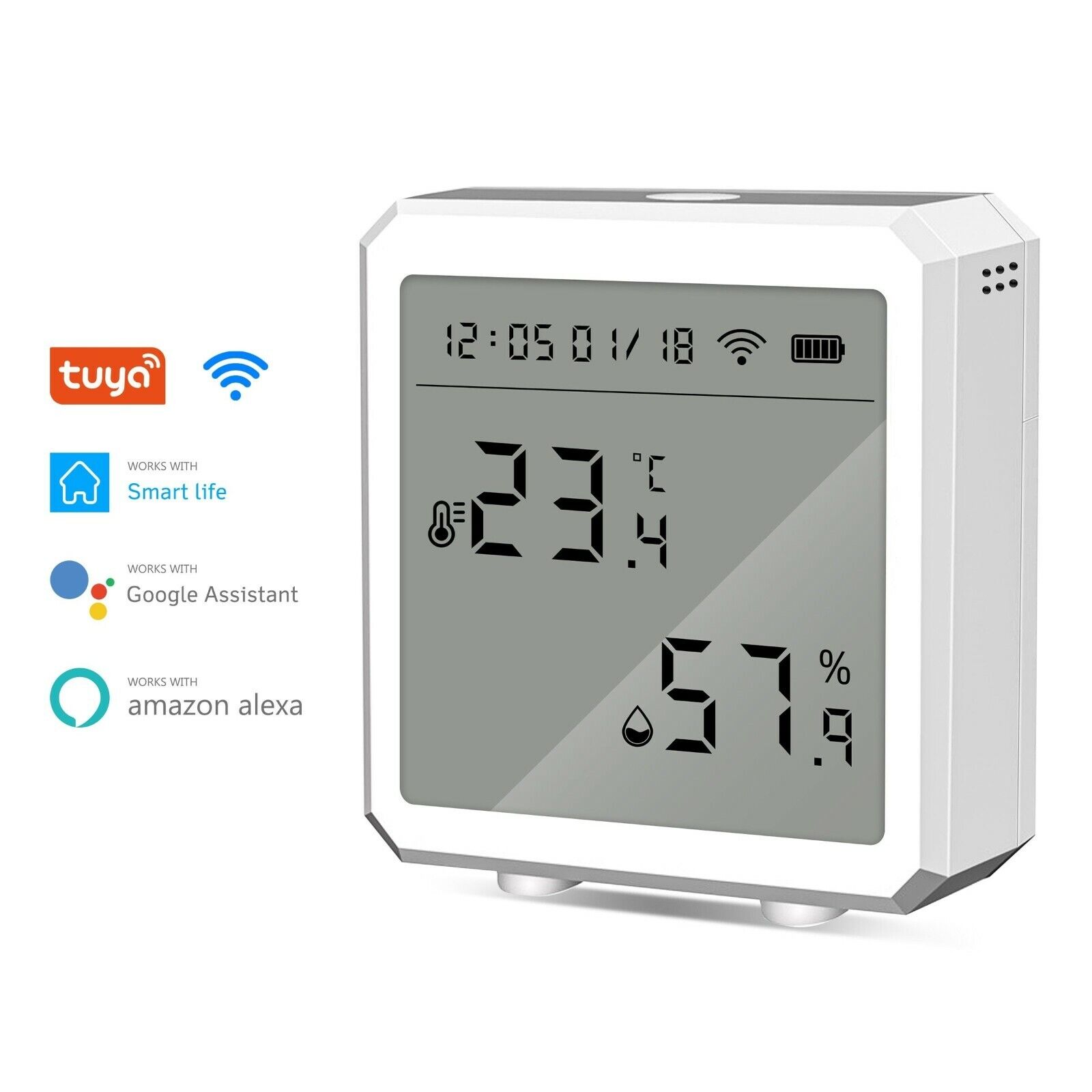 Termometru/Higrometru Inteligent, MOSMAOO®, WiFi, Display LCD ...