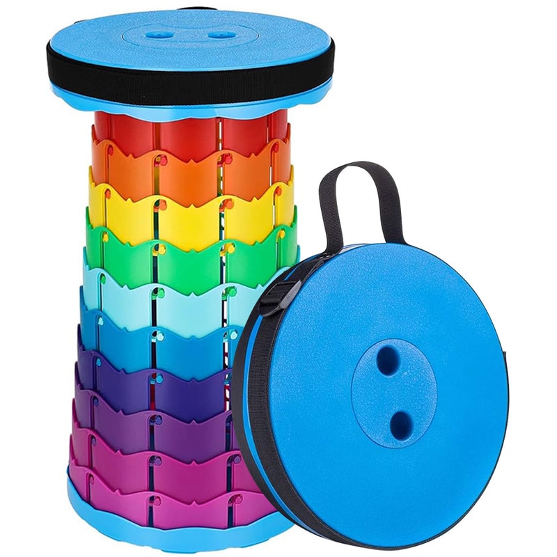 Scaun telescopic pliabil, Ronyes®, inaltime extins 45 cm, Multicolor ...