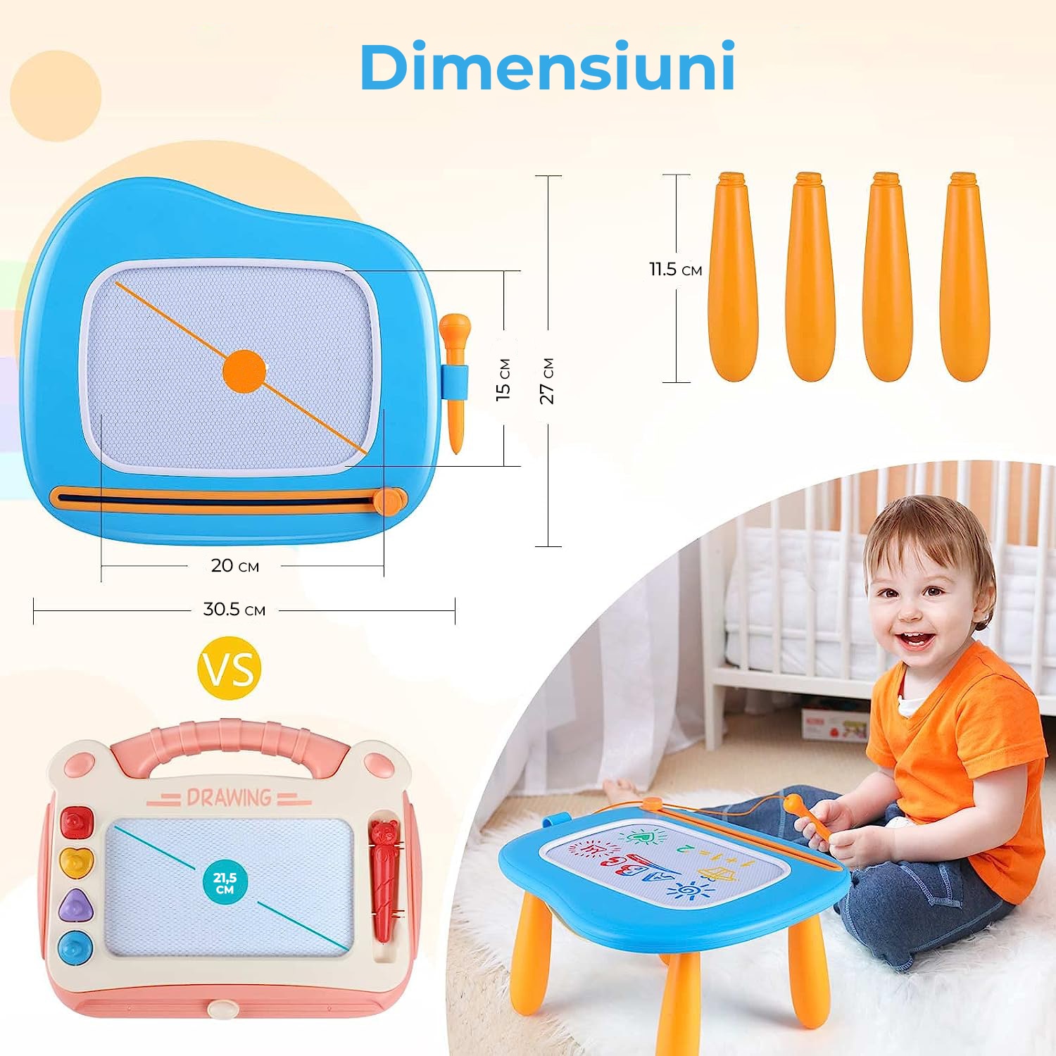 Tabla de desen magnetica pentru copii, masuta de desenat, jucarie ...