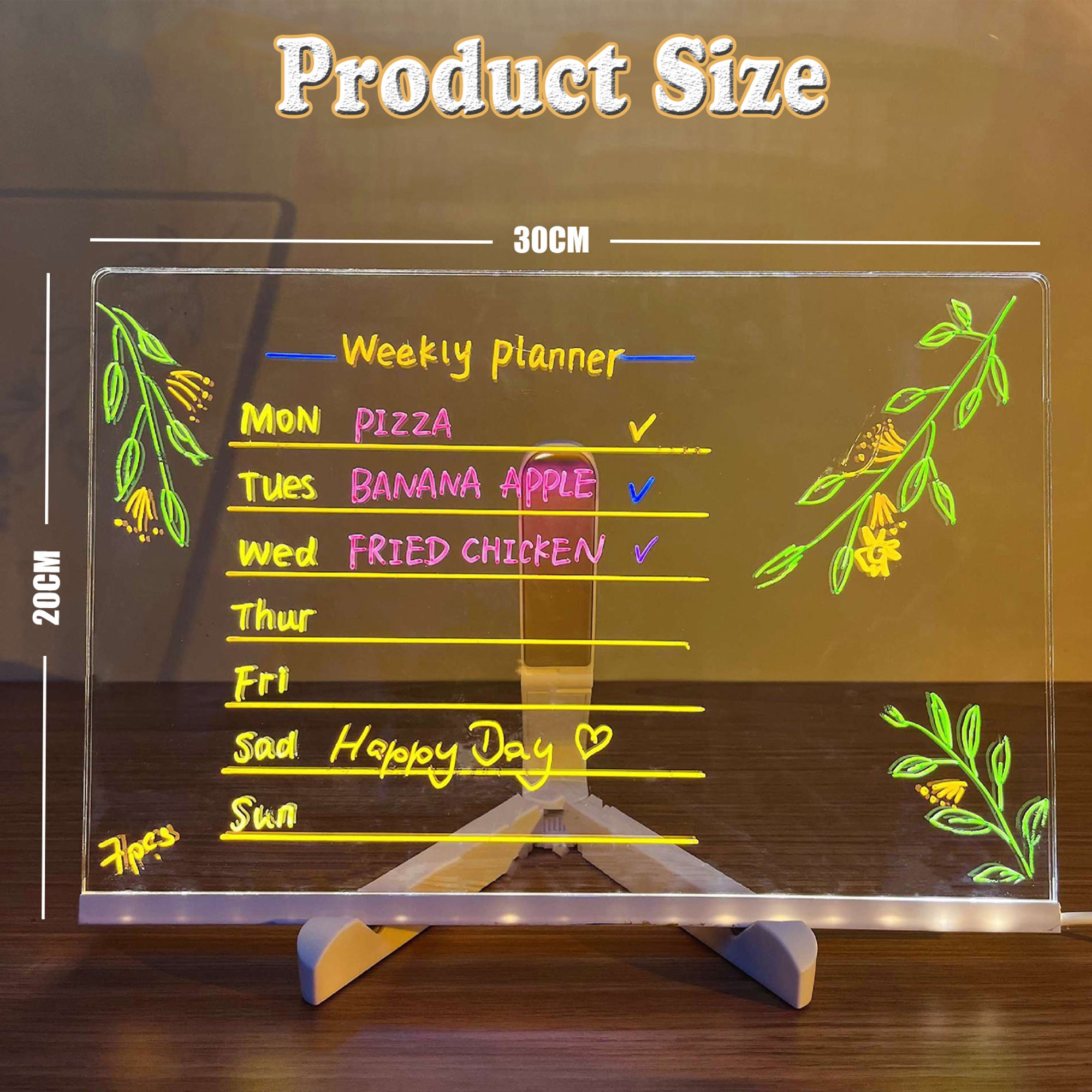 Panou pentru mesaje cu LED, Jucarie educationala de scris, 30 x 20 cm ...