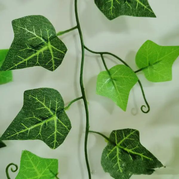 Set 12 bucati iedera artificiala decorativa cu aspect verde realist si ...