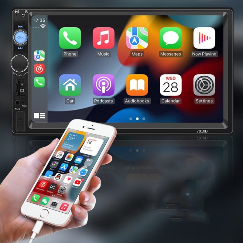 Player MP5, BOMSTOM, ecran tactil de 7 inchi, 2DIN, Apple CarPlay ...