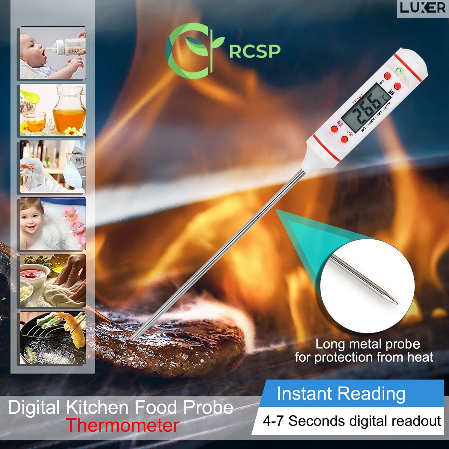 Termometru Alimentar Digital cu Sonda Metalica de Insertie, pentru ...