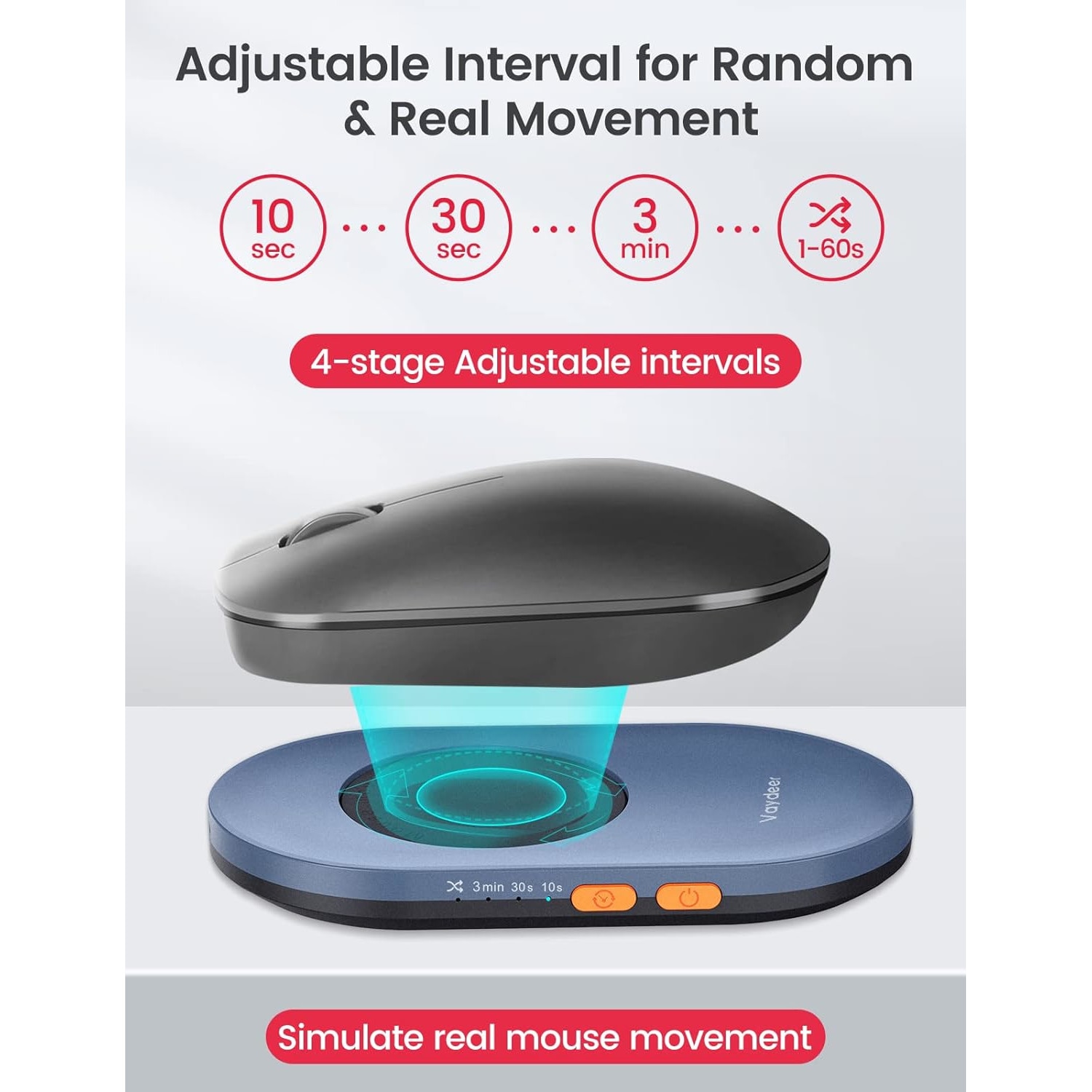 Mouse Jiggler ultra subtire Vaydeer, Plug and Play, cu buton pornit ...
