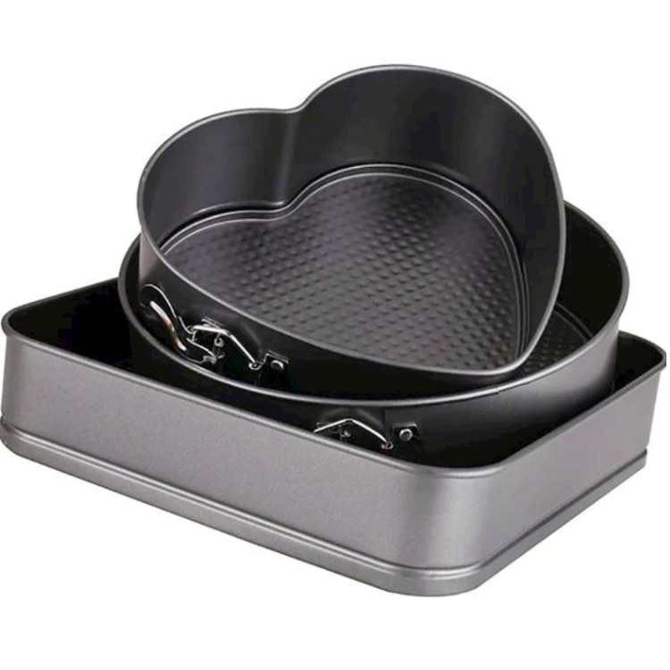 Set 3 tavi de prajituri Stuffix®, cu baza detasabila si forme diferite ...