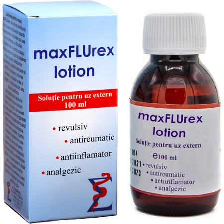 Lotiune "MaxFLUrex", frectie cu rol Revulsiv, Antireumatic ...
