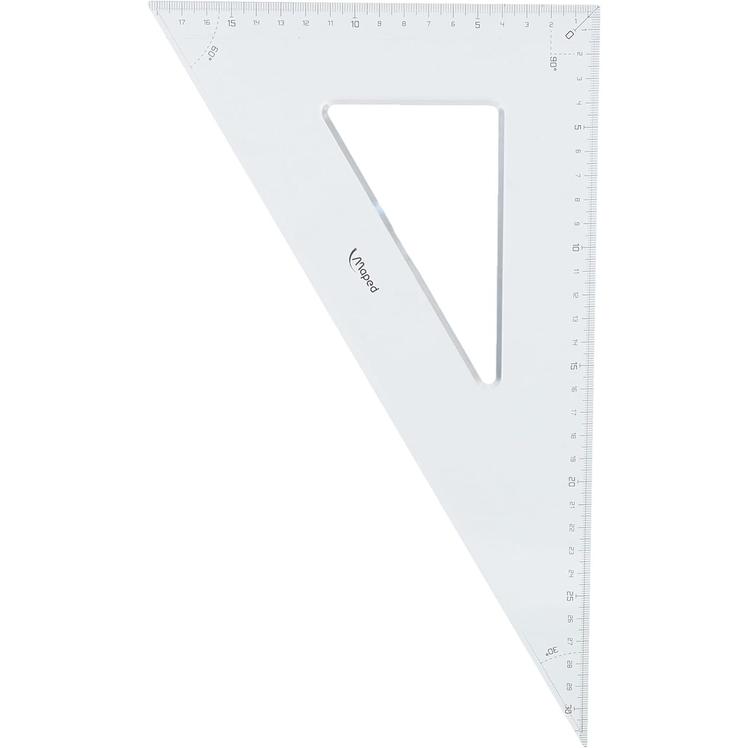 Echer pentru geometrie, 32 cm 60 grade, transparent, Maped - eMAG.ro
