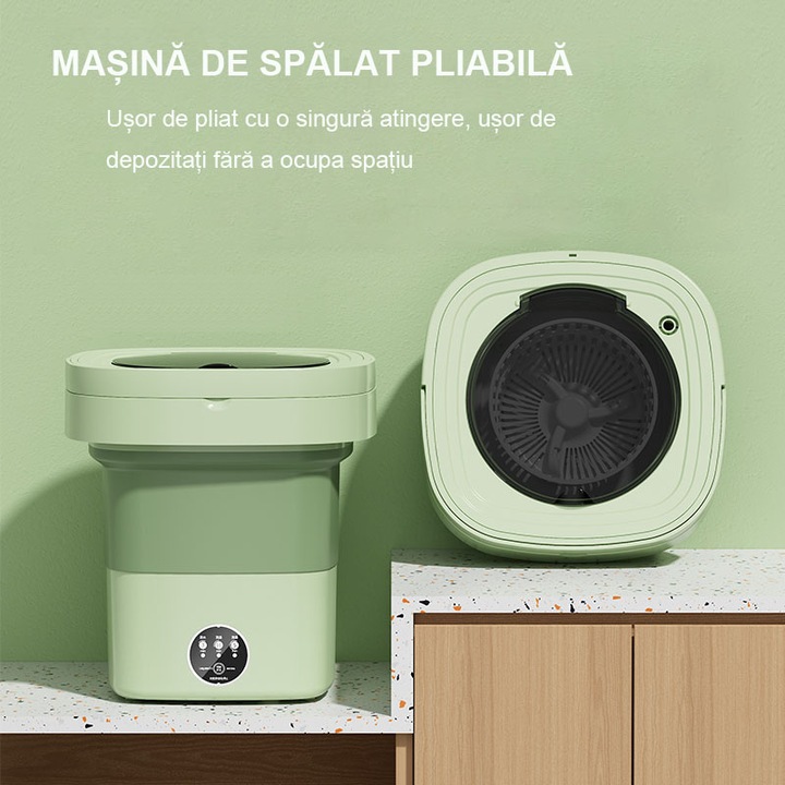 Masina de spalat portabila mica, 6L, functie stoarcere, 3 programe de ...