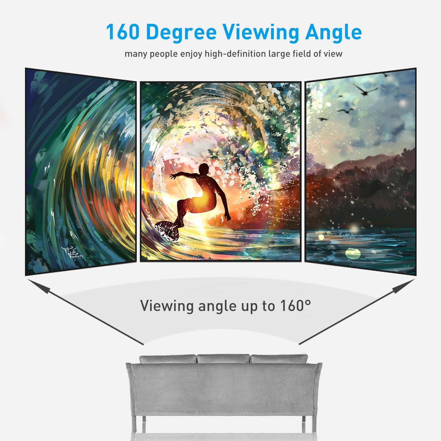 Ecran Proiector Portabil, 100 inch, 217 x 133 cm, 16:9, Cu Suport din ...