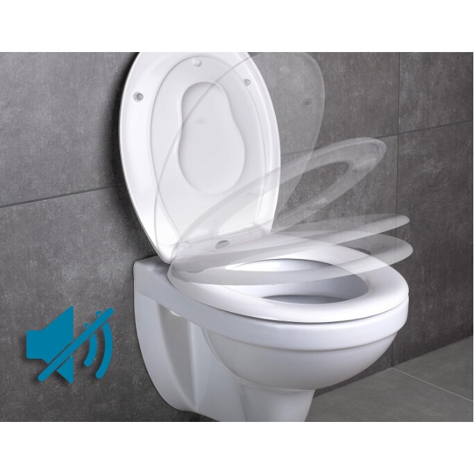 Capac WC cu reductie copii, inchidere lenta duala, reductor cu prindere ...