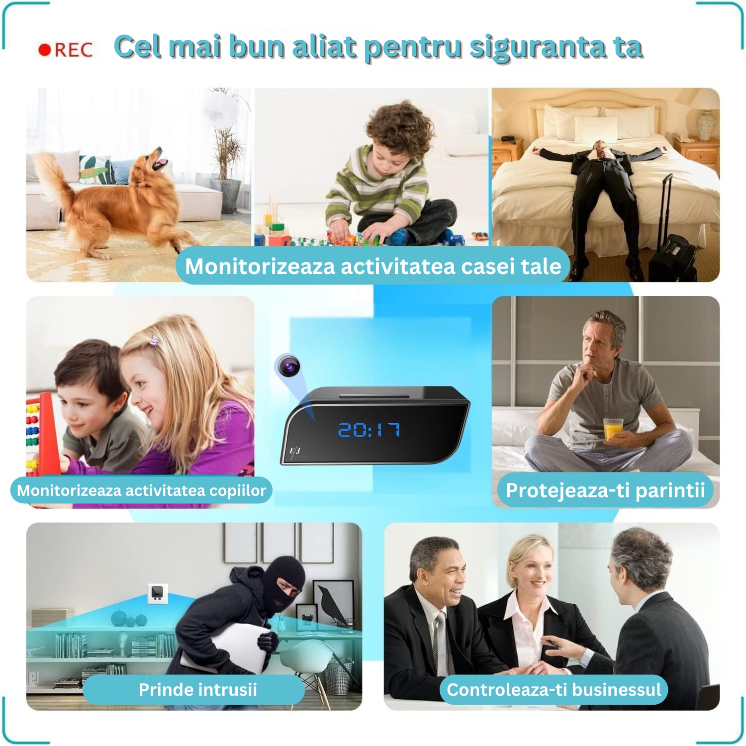 Camera spy WI-FI IP ascunsa in ceas desteptator, dispozitiv de spionaj ...