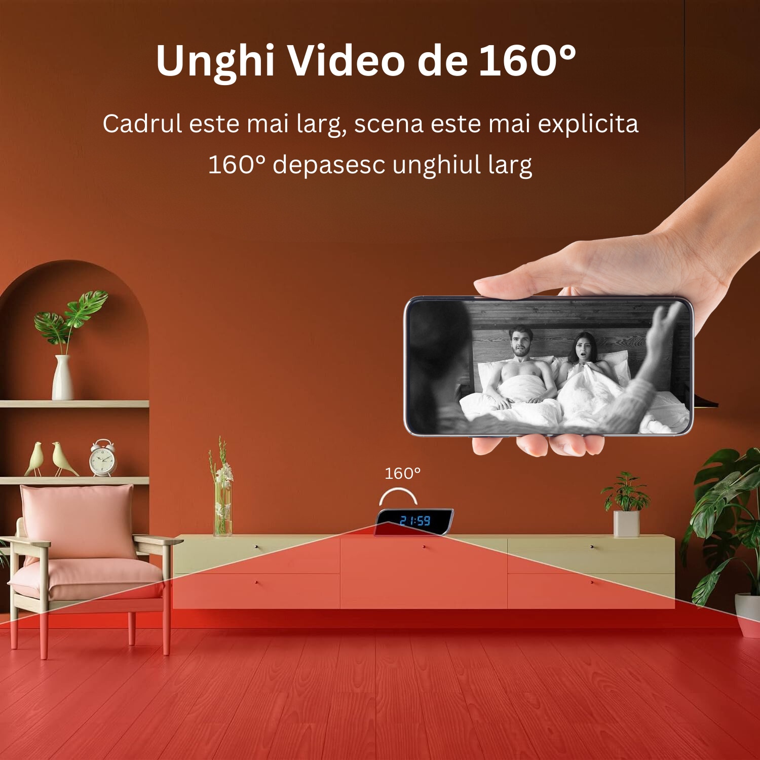 Camera spy WI-FI IP ascunsa in ceas desteptator, dispozitiv de spionaj ...