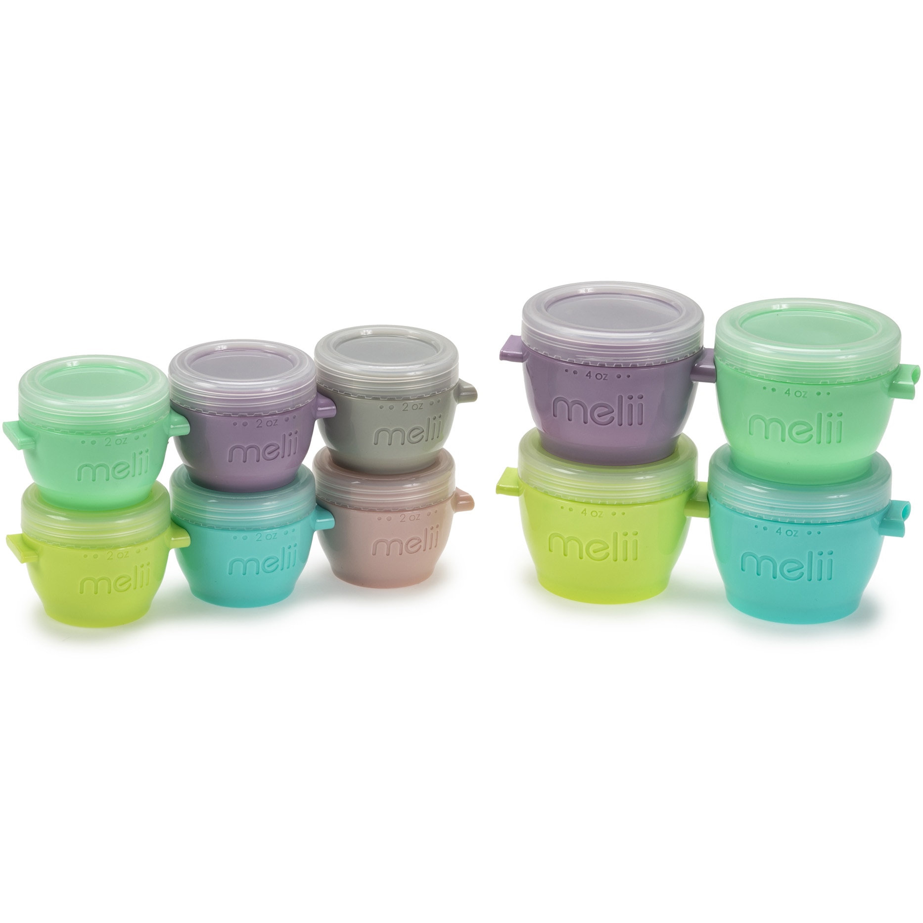 Set 10 recipiente Snap&Go pentru bebelusi Melii, 6*59 ml + 4*118 ml ...