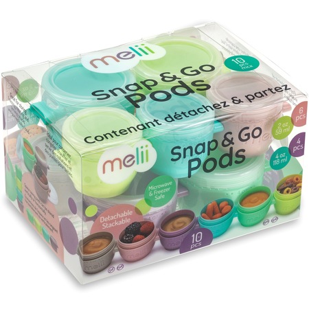 Set 10 recipiente Snap&Go pentru bebelusi Melii, 6*59 ml + 4*118 ml ...