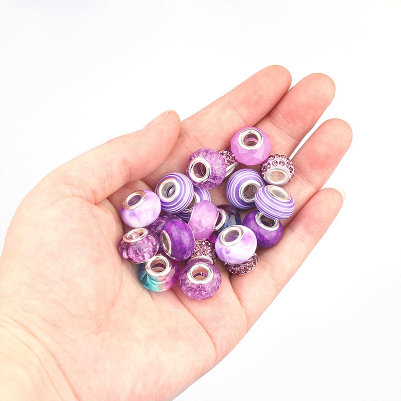 Set de 66 de bucati bratari cu margele, LXNZUHN, 6-12 ani, Violet - eMAG.ro