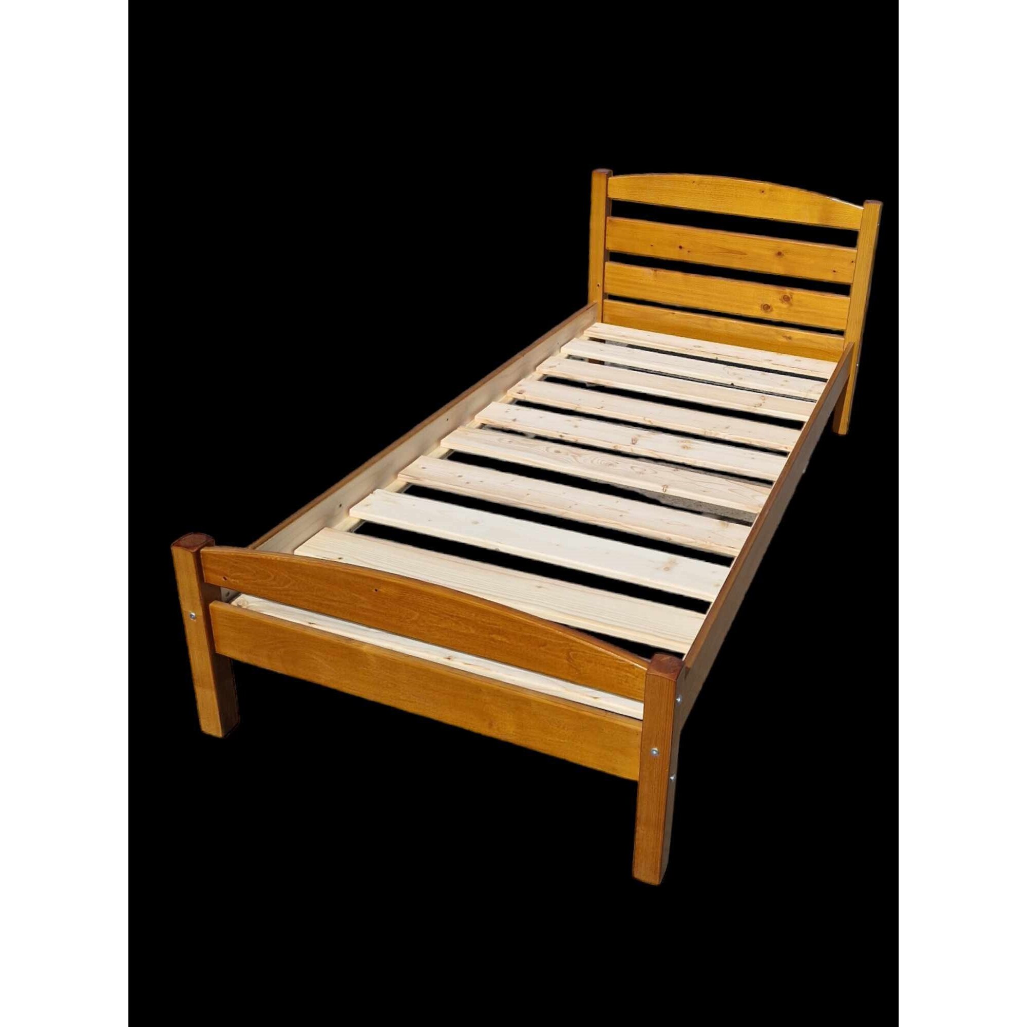 Pat din lemn Lia 90x200 culoare nuc - eMAG.ro