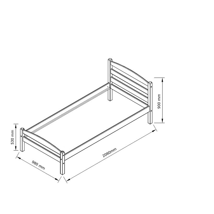 Pat din lemn Lia 90x200 culoare nuc - eMAG.ro