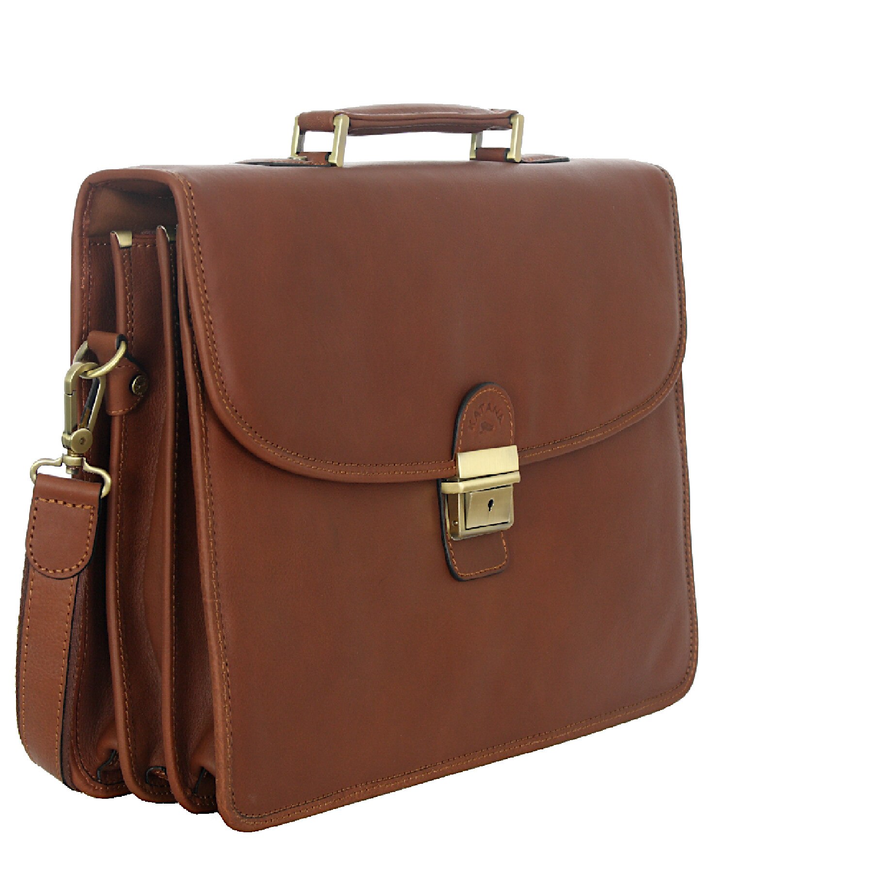 Servieta cu 3 compartiente, Katana, Curea reglabila, Piele, 30 x 14 x ...