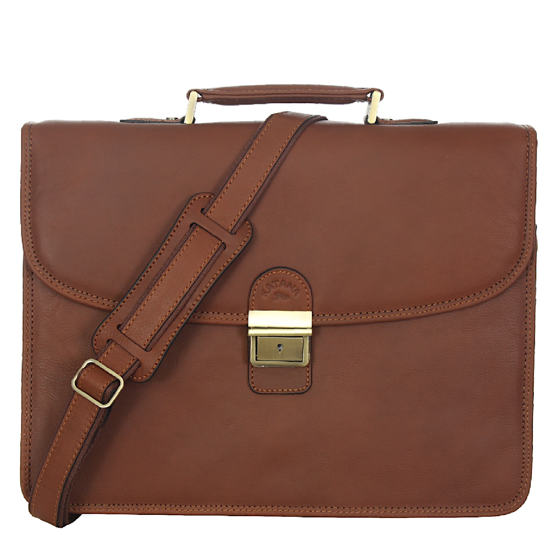 Servieta cu 3 compartiente, Katana, Curea reglabila, Piele, 30 x 14 x ...