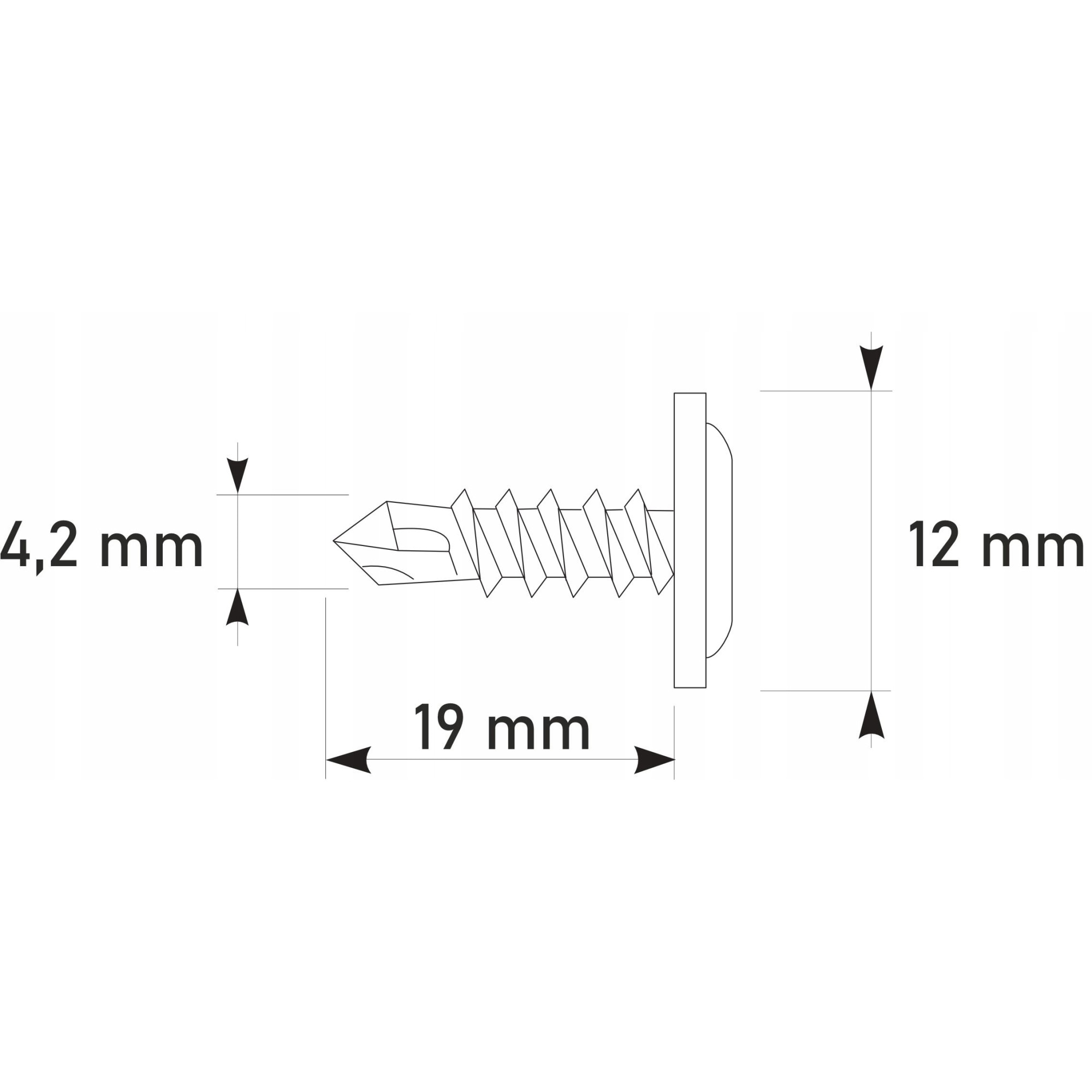 Set 250 Suruburi autoforante 4,2x19 mm, RAL 9007, cu saiba, pentru ...