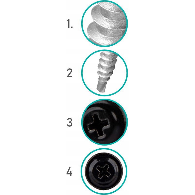 Set 250 Suruburi autoforante 4,2x16 mm, RAL 9005, cu saiba, pentru ...