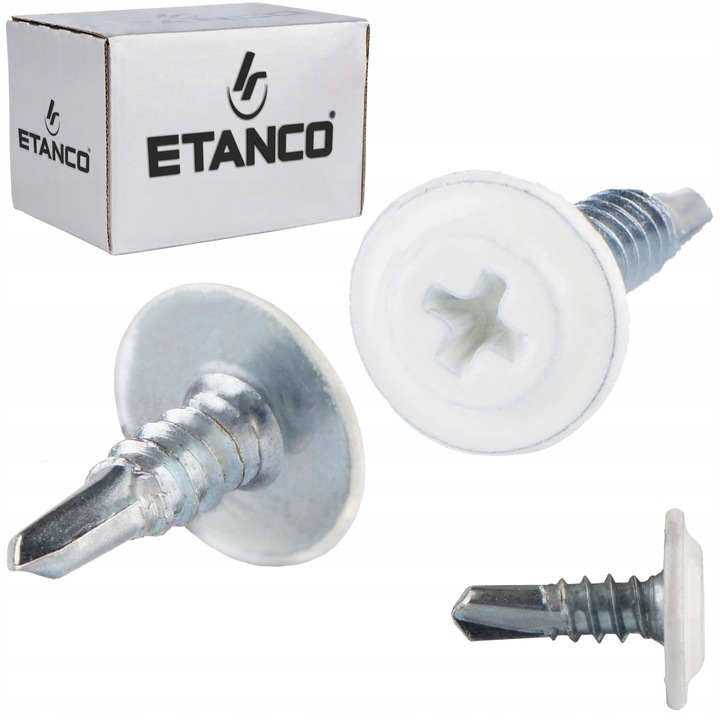 Set 250 Suruburi autoforante 4,2x13 mm, RAL 9010, cu saiba, pentru ...